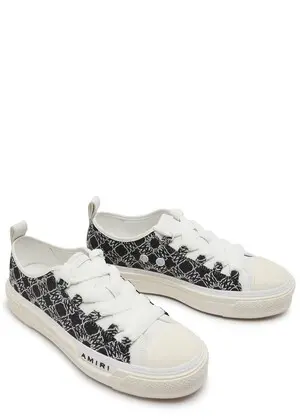 Amiri Ma Quad Court Low Logo-jacquard Leather Sneakers