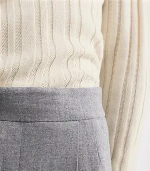 Isaia Cashmere Ribbed Mock-neck Sweater