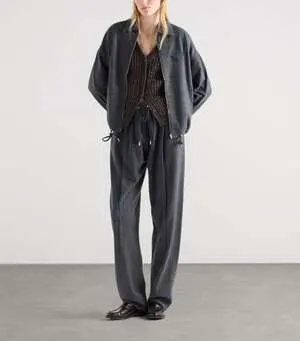 Prada Wool-cashmere Jersey Sweatpants