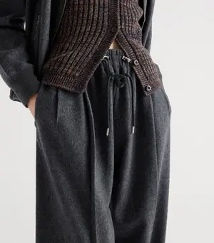 Prada Wool-cashmere Jersey Sweatpants