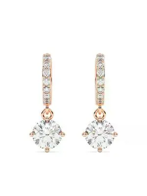 TILLA 14kt Gold Prong Setting Diamond Earrings - Pink