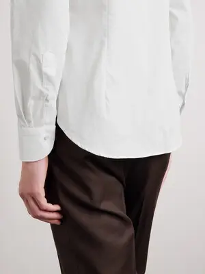 Canali Essential Cutaway-collar Cotton-poplin Shirt - White