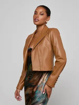 L'Agence Dulcie Leather Blazer