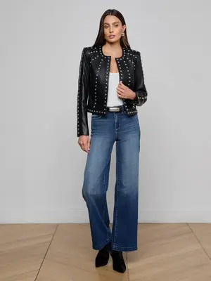 L'Agence Fia Studded Leather Jacket