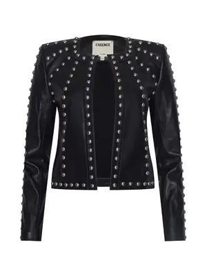 L'Agence Fia Studded Leather Jacket