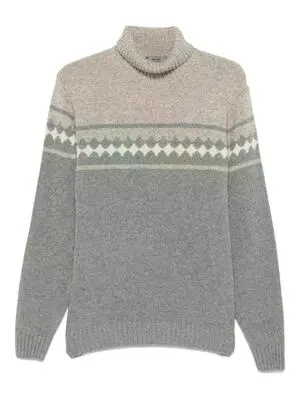 FERRANTE Patterned Roll-neck Sweater