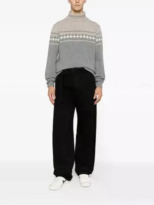 FERRANTE Patterned Roll-neck Sweater