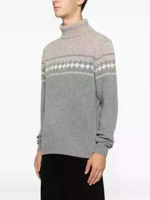 FERRANTE Patterned Roll-neck Sweater