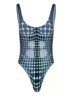 JEAN PAUL GAULTIER Printed Swimsuit - Grey