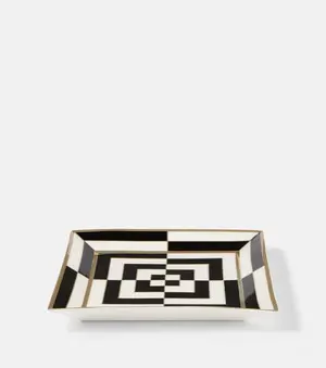 Jonathan Adler Op Art Porcelain Tray - Black
