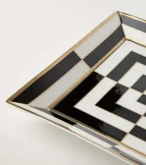 Jonathan Adler Op Art Porcelain Tray - Black