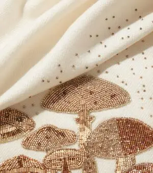Jonathan Adler Mushrooms Beaded Wool Throw