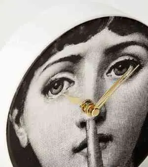 FORNASETTI Silenzio Ceramic Table Clock