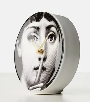 FORNASETTI Silenzio Ceramic Table Clock - Multicoloured