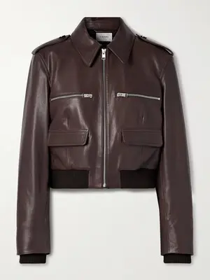 FRAME The Aviator Leather Jacket - Brown