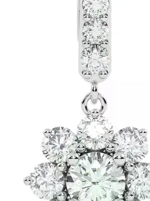 TILLA 14kt White Gold Flower Dangle Earrings - Silver