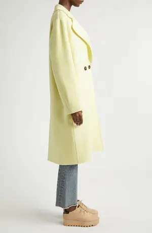 Stella McCartney Wool Melton Coat - Sherbet Yellow