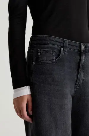 Ag Saige Mid-rise Ankle Wide-leg Jeans - Nebula