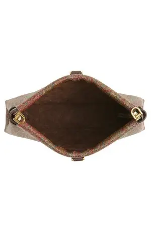 Etro Arnica Coated Canvas Wallet On A Chain - Brown