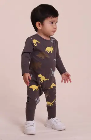 TINY TRIBE Dino Print Cotton Romper