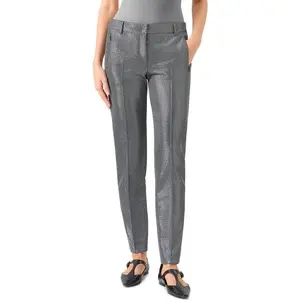 Akris Brushed Metallic Tailored Pants