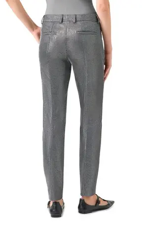 Akris Brushed Metallic Tailored Pants