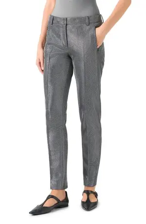 Akris Brushed Metallic Tailored Pants