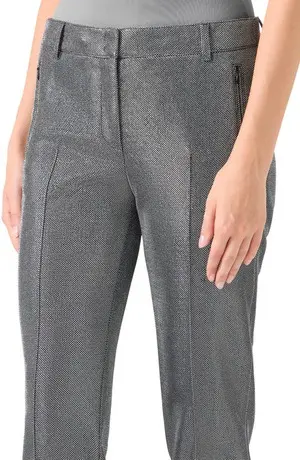 Akris Brushed Metallic Tailored Pants