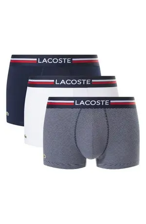 Lacoste Assorted 3-pack Boxer Briefs - Navy Blue/white