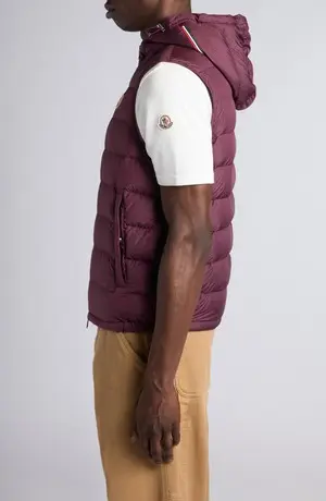 Moncler Marseillan Hooded Down Puffer Vest - Catawba Grape