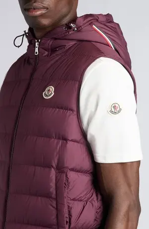Moncler Marseillan Hooded Down Puffer Vest - Catawba Grape