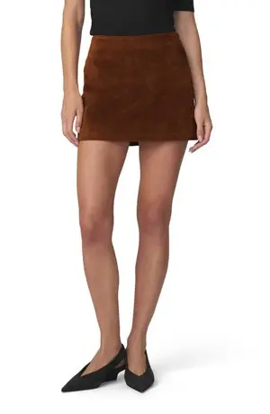 Joe's Jeans Faux Suede A-line Miniskirt - Chestnut
