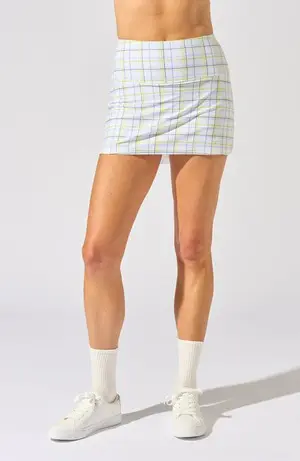BOBBE ACTIVE A-line Plaid Mini Skirt - Courtcore Plaid