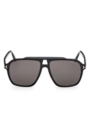 TOM FORD Navigator Sunglasses - Black/eco/smoke Lenses