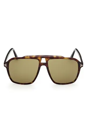 TOM FORD Navigator Sunglasses - Havana/eco/green Lenses