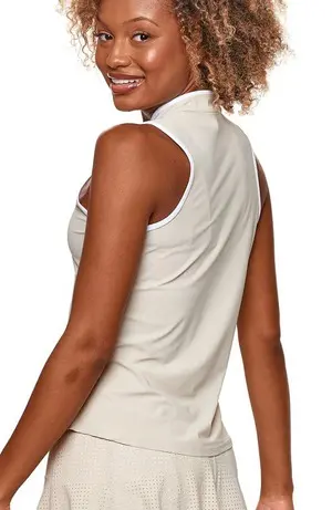 BOBBE ACTIVE Mock Neck Sleeveless Tank Top - Sabia