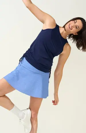 BOBBE ACTIVE Varsity A-line Skirt - Denim Print