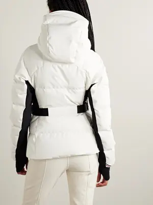 Moncler Guyane Hooded Quilted Down Ski Jacket - White