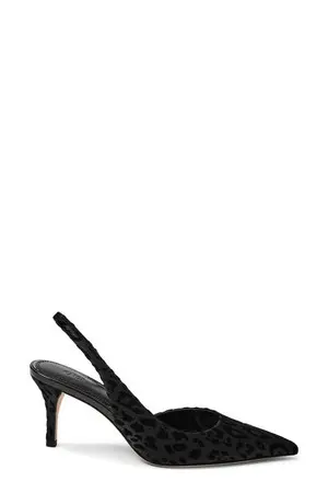 Paige Aven Pointed Toe Slingback Pumps - Black Leopard