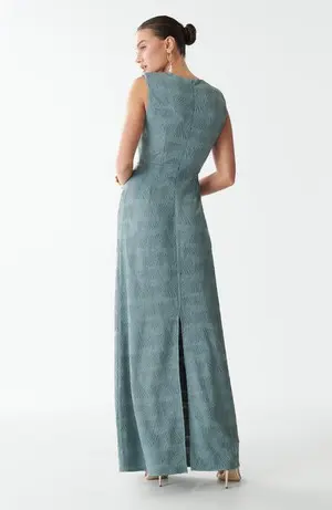 SAVEL Gisella Maxi Dress - Teal Palms