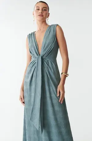 SAVEL Gisella Maxi Dress - Teal Palms