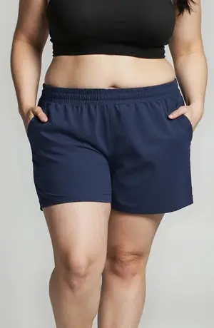 CALYPSA Classic Fit Swim Shorts With Panty - Navy