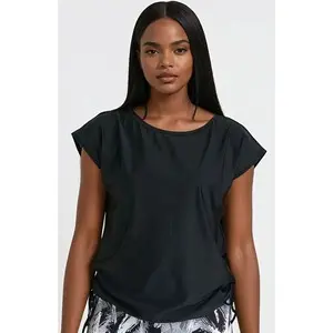 CALYPSA Loose Fit Swim Top Black