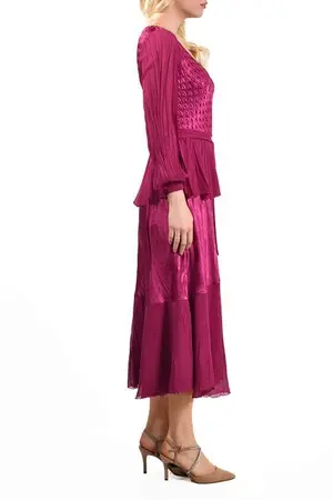 Komarov Long Sleeve Peplum Dress