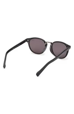 Zegna 51mm Round Sunglasses - Asphalt Grey/ruthenium Trim