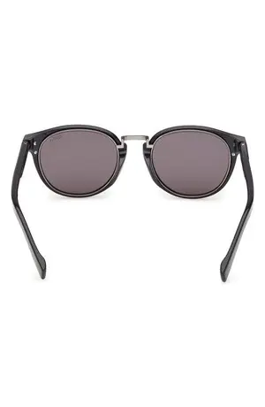 Zegna 51mm Round Sunglasses - Asphalt Grey/ruthenium Trim