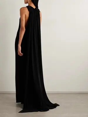 Brandon Maxwell The Presley Cape-effect Draped Stretch-jersey Gown