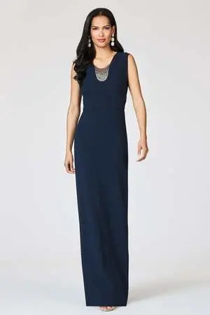 Sachin & Babi Natalie Crepe Gown - Midnight