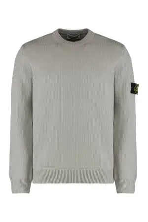 Stone Island Crew Neck Cotton Sweater - Grey