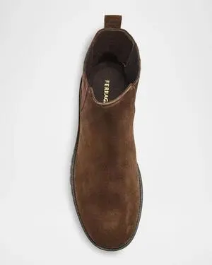 FERRAGAMO Suede Chelsea Boots - Dkbrwn